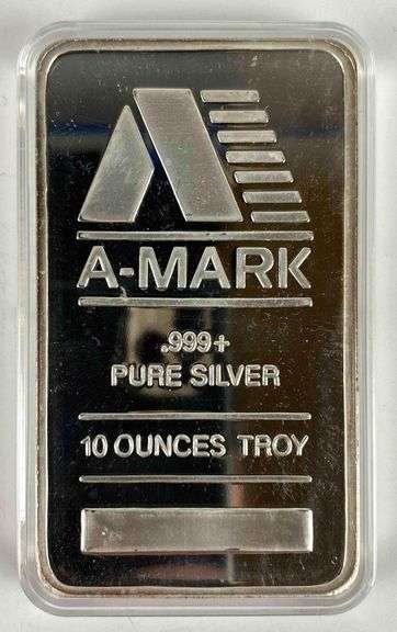 A-Mark 10oz .999 Fine Silver Ingot/Bar - Matthew Bullock Auctioneers