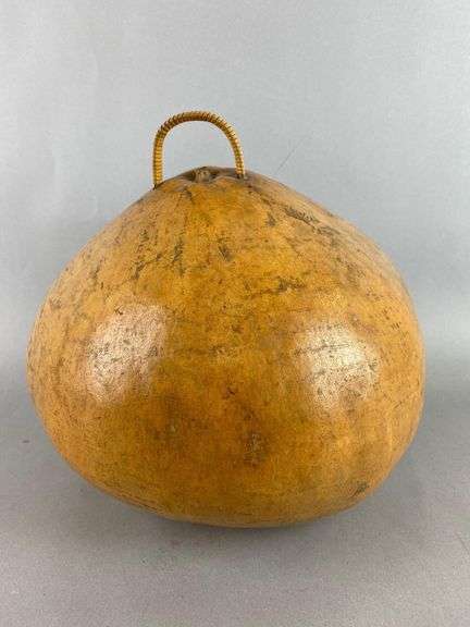 Latin America Folk Art Gourd Basket - Matthew Bullock Auctioneers