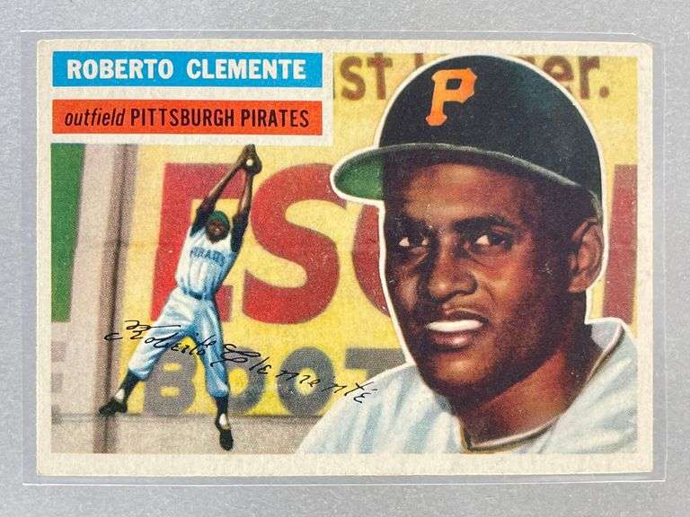 1956 Topps Roberto Clemente White Back #33 - Matthew Bullock Auctioneers