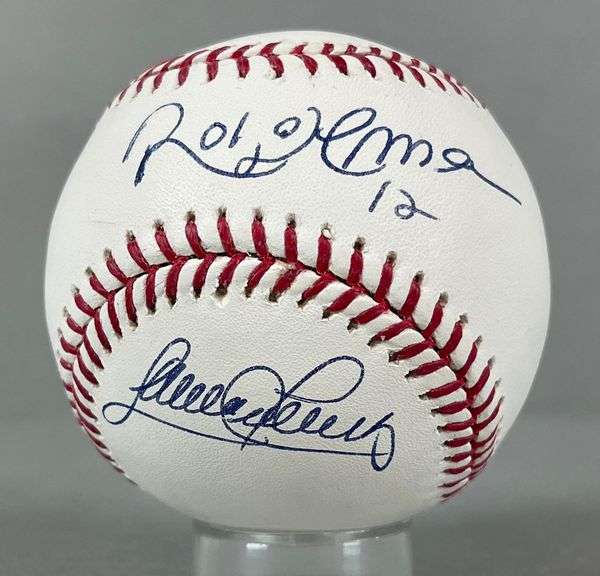 Roberto Alomar and Sandy Alomar Jr. Signed Official Rawling Baseball ...
