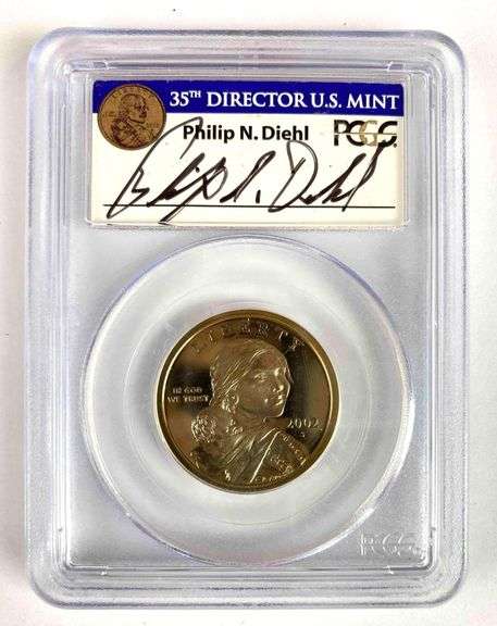 2002-S Signed Philip Diehl PCGS Graded PR69 DCAM Sacagawea Golden ...
