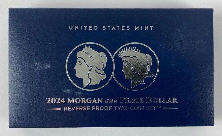 2024 US Mint Morgan and Peace Silver Dollar Reverse Proof Two Coin Set ...
