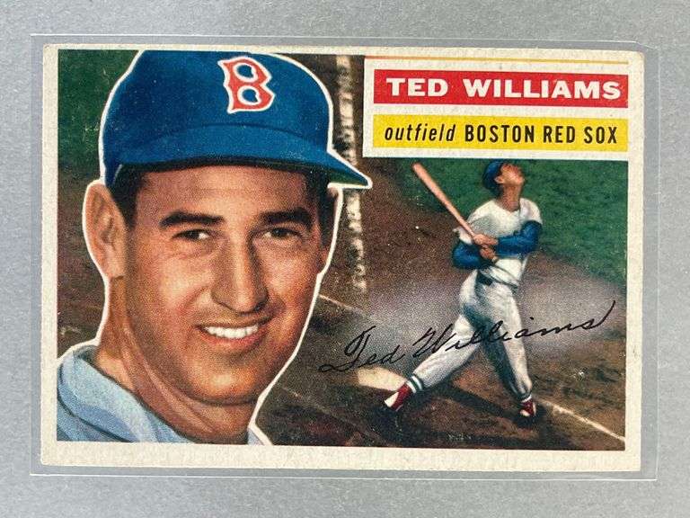 1956 Topps Ted Williams White Backs #5 - Matthew Bullock Auctioneers