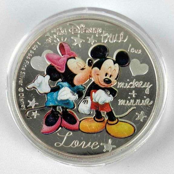 2015 Niue Walt Disney Mickey and Minnie Mouse Colorized $2 1 oz .999 ...
