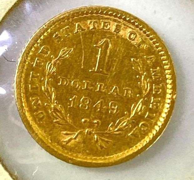 1849 $1 US Liberty Gold Coin - Matthew Bullock Auctioneers