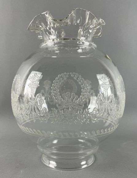 Antique Vianne VV Ruffled Embossed Glass Globe Shade - Matthew Bullock ...