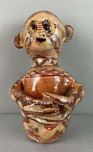 Latin American Hand Painted Pottery Monkey Sculpture - Matthew Bullock ...