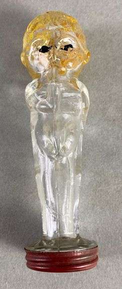 Rare Vintage Victory Glass Pregnant Girl Candy Container - Matthew ...