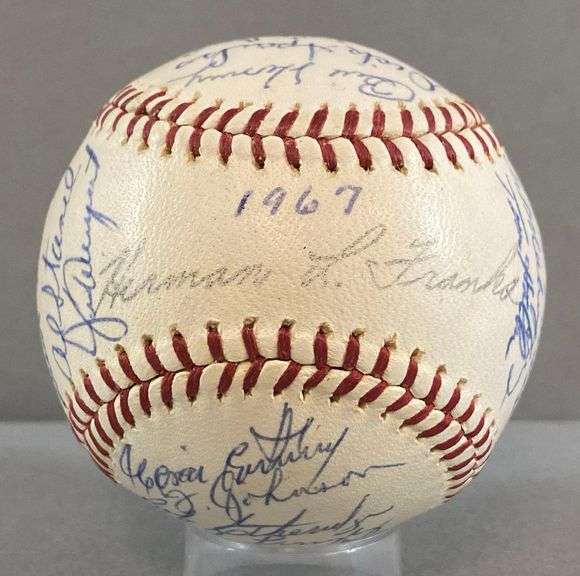 1967 San Francisco Giants Team Signed Official MLB NL Spalding Selig ...
