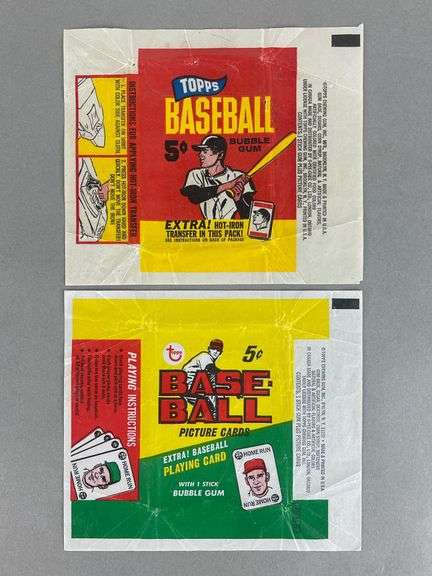 1965 and 68 Topps Baseball Wax Pack Wrappers - Matthew Bullock Auctioneers