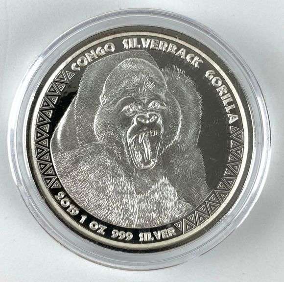 2019 Republique Du Congo Congo Silverback Gorilla 5000 Francs 1 oz .999 ...