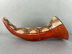 Latin American Hand Painted Pottery Horn - Matthew Bullock Auctioneers