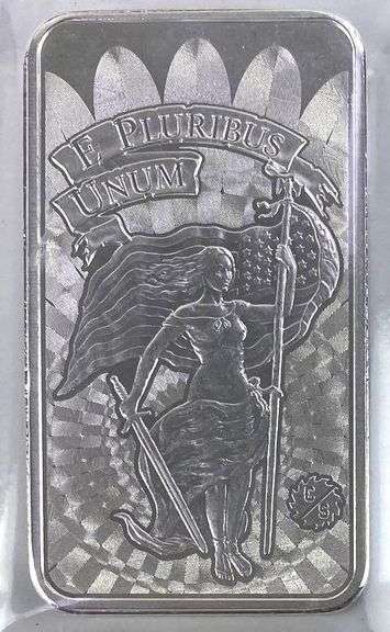 Liberty and Unity Vertical 5oz. 999 Fine Silver Ingot / Bar - Matthew ...