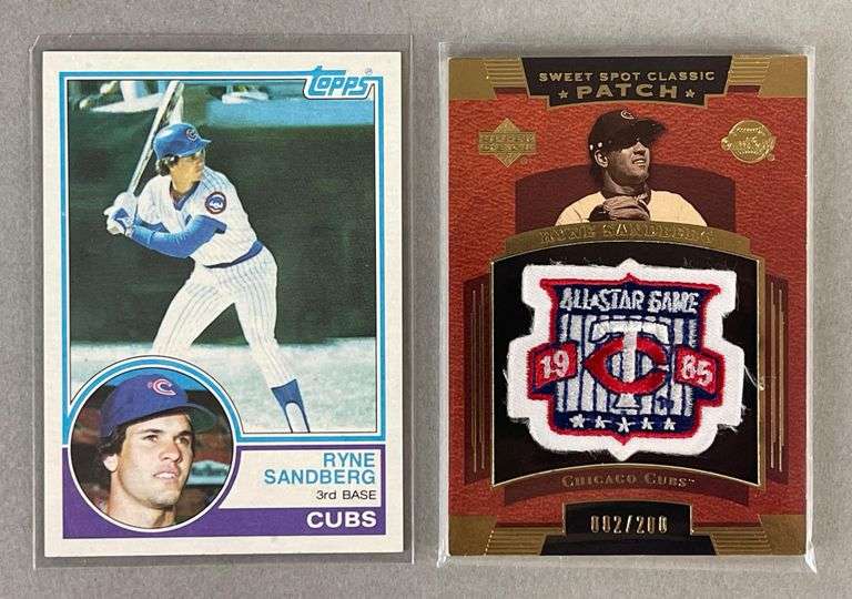 1983 Topps Ryne Sandberg + Upper Deck Sweet Spot Classic Patch 2/200 ...