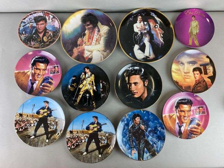 Group of 12 Elvis Presley Plates and More - Matthew Bullock Auctioneers