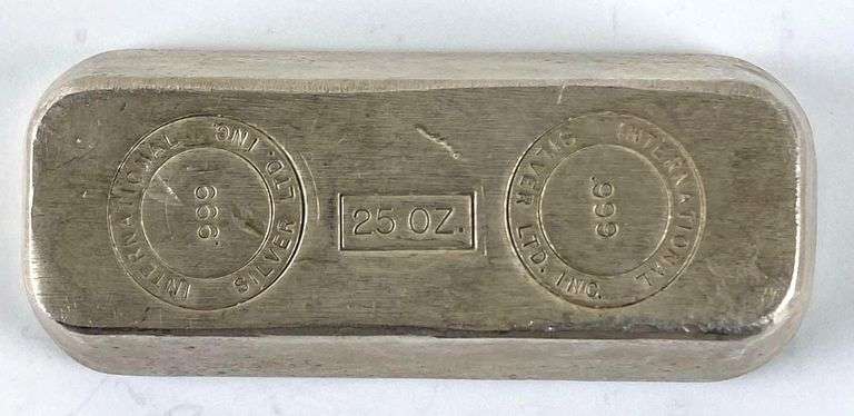International Silver LTD INC 25 oz .999 Fine Silver Ingot/ Bar ...