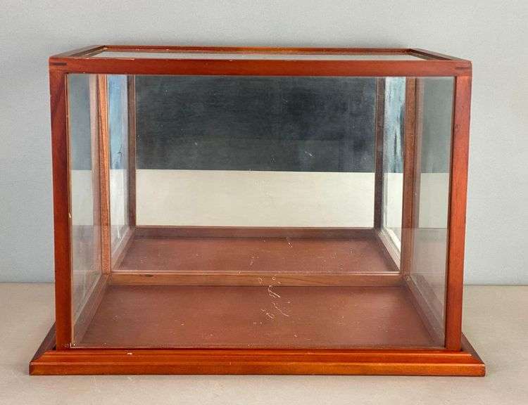 Wood Frame Mirror Back Glass Display Box - Matthew Bullock Auctioneers