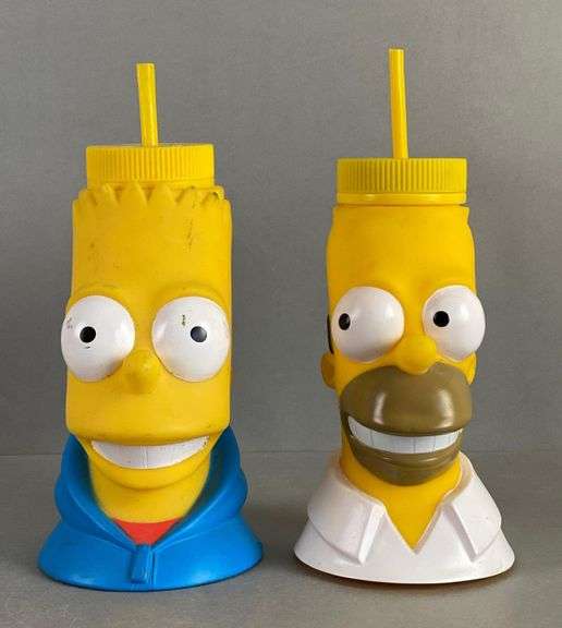 Group of 2 2008 The Simpsons Figural Bart and Homer Simpson Cups ...