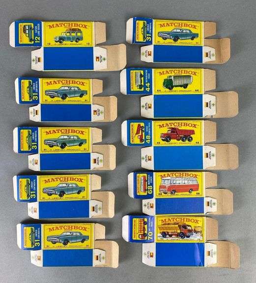 Group of 10 Matchbox Type E Boxes - Matthew Bullock Auctioneers