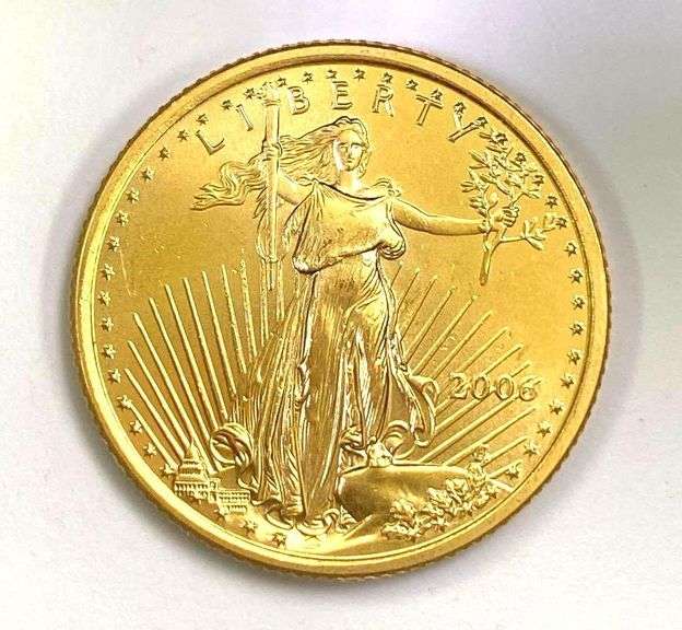 2006 $10 US American Gold Eagle 1/4 oz Gold Coin - Matthew Bullock ...