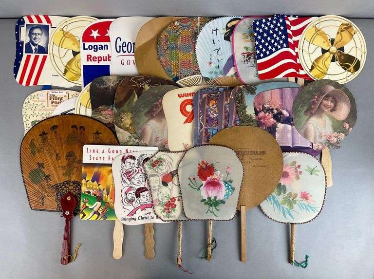 Group of Vintage Cardboard Advertising Fans and More - Matthew Bullock ...
