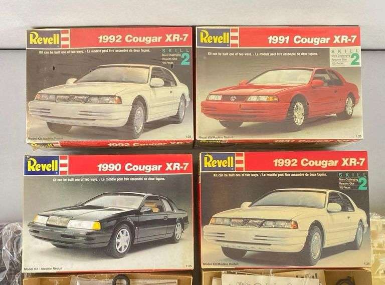 Group of 4 Revell Cougar XR-7 Model Car Kits - Matthew Bullock Auctioneers