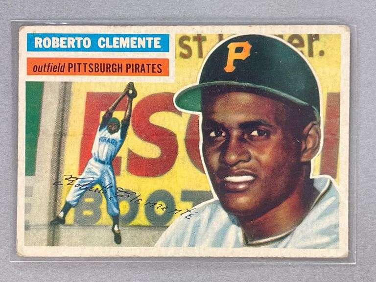 1956 Topps Roberto Clemente #33, Grey Back - Matthew Bullock Auctioneers