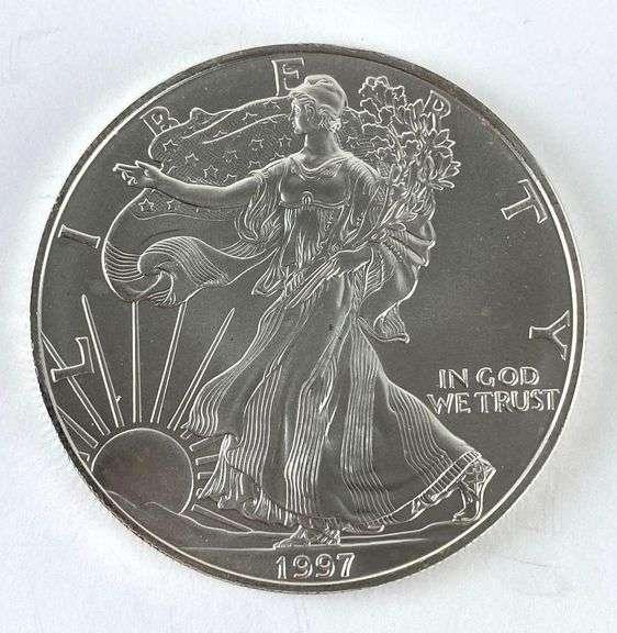 1997 US Mint American Silver Eagle 1 oz .999 Fine Silver Coin - Matthew Bullock Auctioneers
