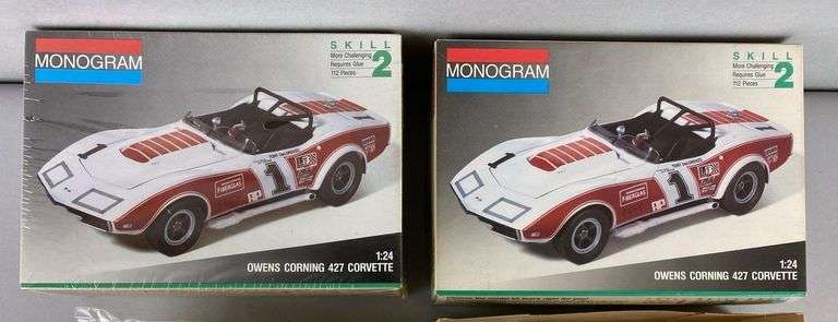 Group of 2 Monogram Chevrolet Owens Corning 427 Corvette Model Car Kits ...