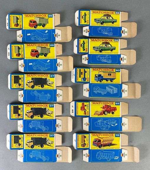 Group of 10 Matchbox Type F Boxes - Matthew Bullock Auctioneers