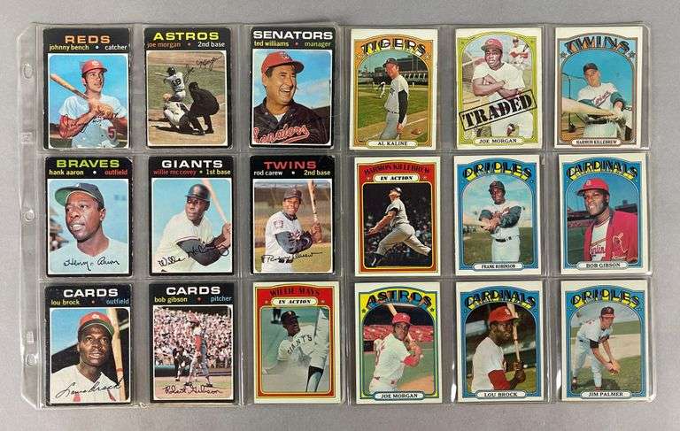 20 - 1971 and 72 Topps Baseball HOFs Cards - Matthew Bullock Auctioneers