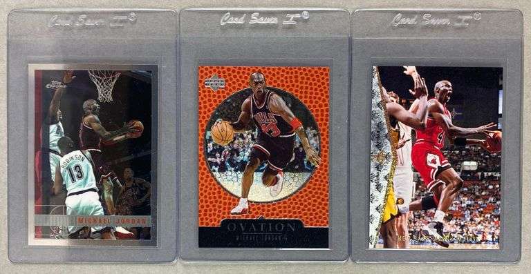 1994 SP Silver, 1997 Topps Chrome, and 1998 Ovation Michael Jordan ...