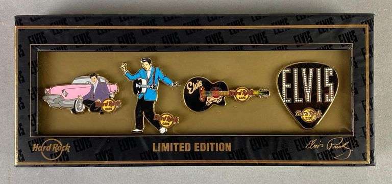 Hard Rock Cafe Elvis Presley Enamel Pin Set - Matthew Bullock Auctioneers