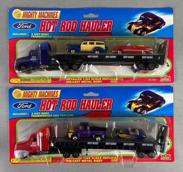 Group of 2 1998 Mighty Machines Ford Hot Rod Hauler Die-Cast Vehicles ...