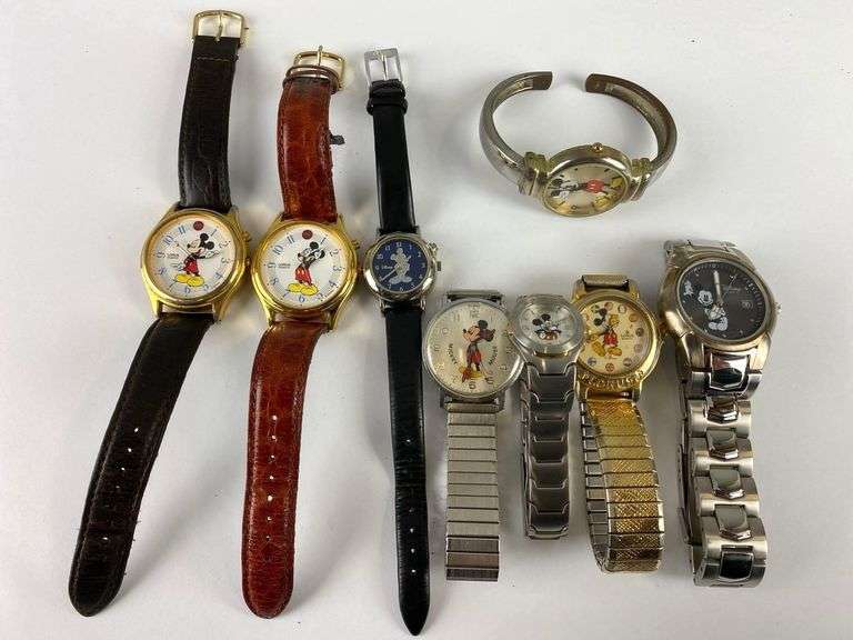 Group of 8 Disney Mickey Mouse Wrist Watches - Matthew Bullock Auctioneers