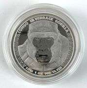 2016 Republique Du Congo Congo Silverback Gorilla 5000 Francs 1 oz .999 ...