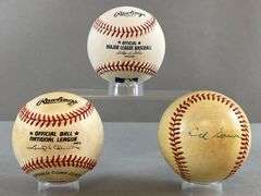 3 - 1950s Chicago Cubs Signed Official MLB Baseballs - Matthew Bullock ...