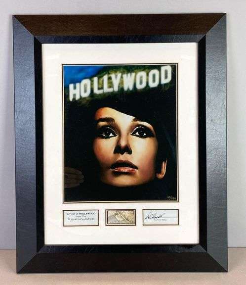 Limited Edition Bill Mack Signed Audrey Hepburn Piece of Hollywood Sign ...