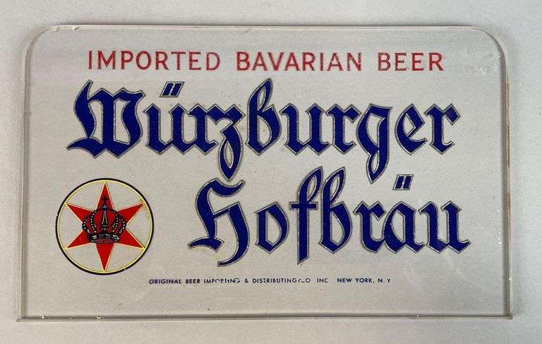 Antique Art Deco Wurzburger Hofbrau R.O.G. Beer Advertising Sign ...