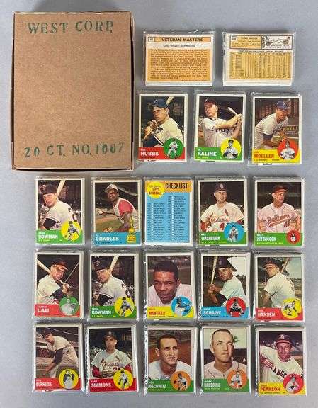 20 - 1963 Topps Baseball West Corps Cello Fun Packs with Kaline, Snider ...