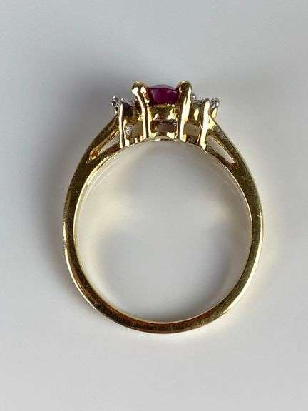 10K Gold Ruby and Diamond Ring - Matthew Bullock Auctioneers
