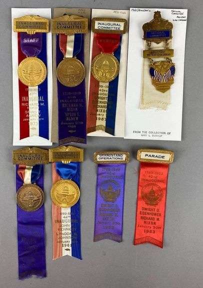 Group of 8 Inauguration Badges - Matthew Bullock Auctioneers