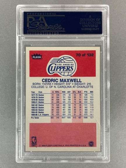 1986 Fleer Cedric Maxwell #70 PSA 9 Set Break - Matthew Bullock Auctioneers