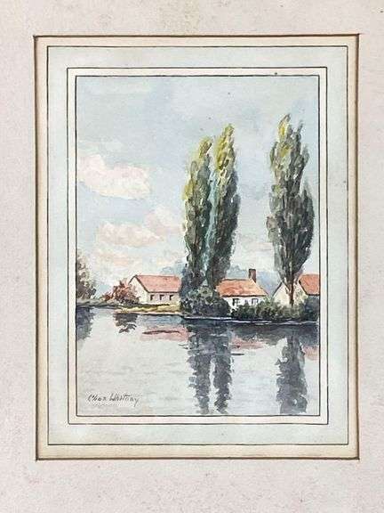 Group of 2 Charles Whitney Landscape Watercolor Paintings on Paper ...
