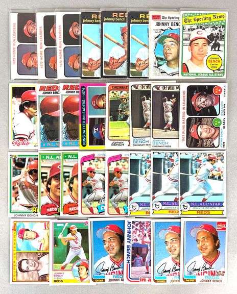 30 - 1969 - 83 Topps Johnny Bench Cards - Matthew Bullock Auctioneers