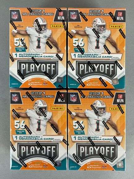 4 - 2021 Playoff Football Blaster Boxes - Matthew Bullock Auctioneers