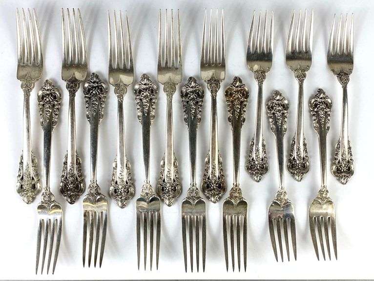 Group of Wallace Sterling Silver Grand Baroque Pattern Forks - Matthew ...