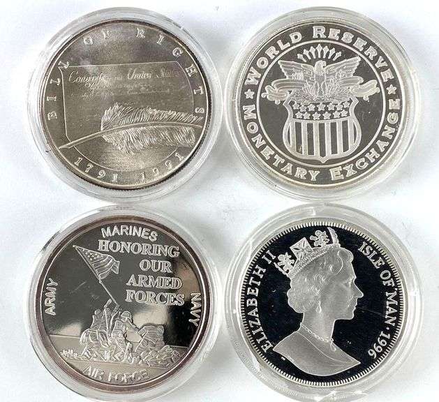 Group of 4 1 oz .999 Silver Rounds - Matthew Bullock Auctioneers
