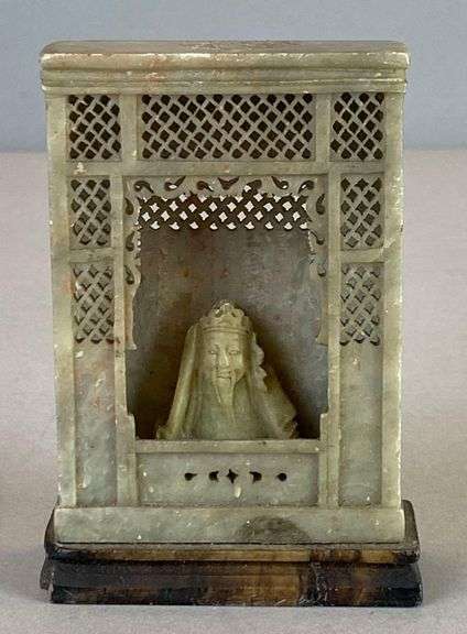 Chinese Hand Carved Soapstone Portable Buddhist Shrine - Matthew ...
