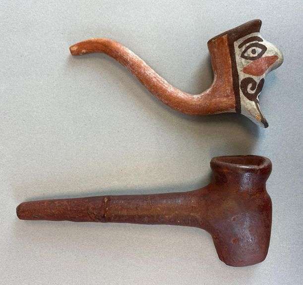 Group of 2 Native American Tobacco Pipes - Matthew Bullock Auctioneers